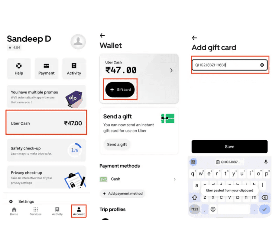 Redeeming Your Uber Gift Card on the Uber Mobile Application